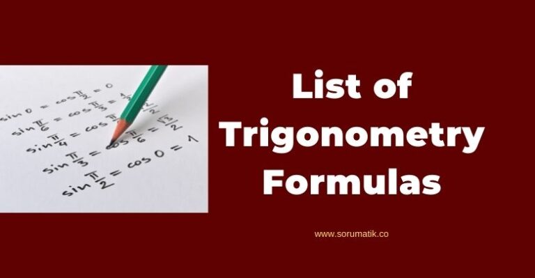 List of Trigonometry Formulas PDF | Sorumatik Blog