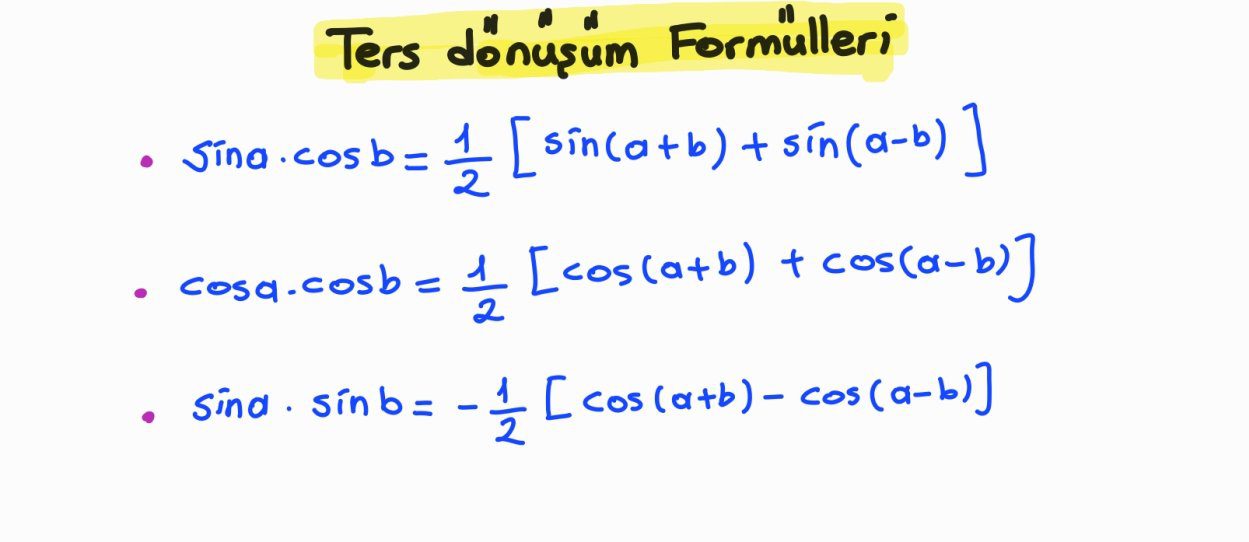 Trigonometri Formülleri PDF | Sorumatik Blog