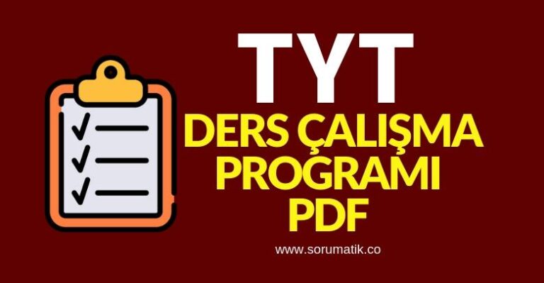 TYT Çalışma Programı PDF | 4 Ayda TYT Konularını Bitir